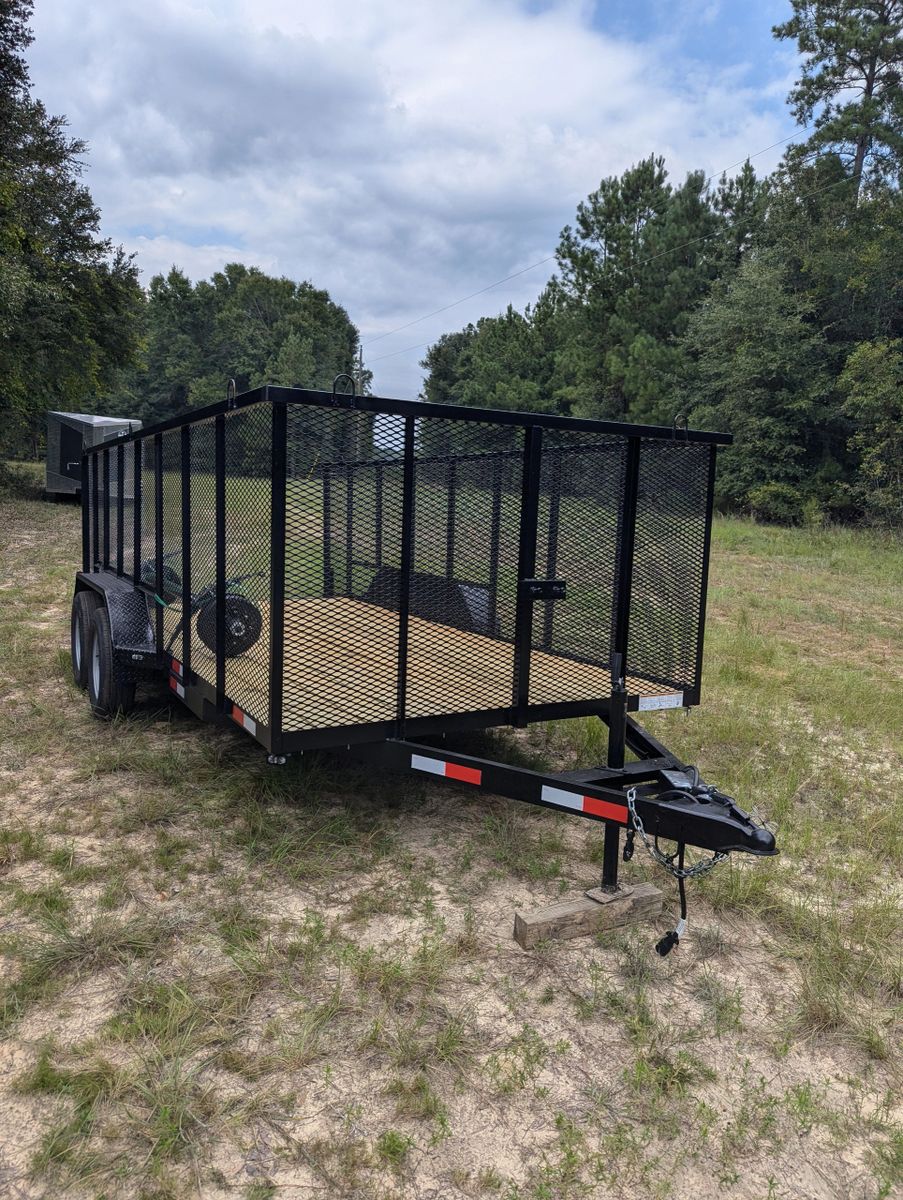 7x16 TA Utility Open Trailer with 4ft Steel Mesh (GVWR 7,000)