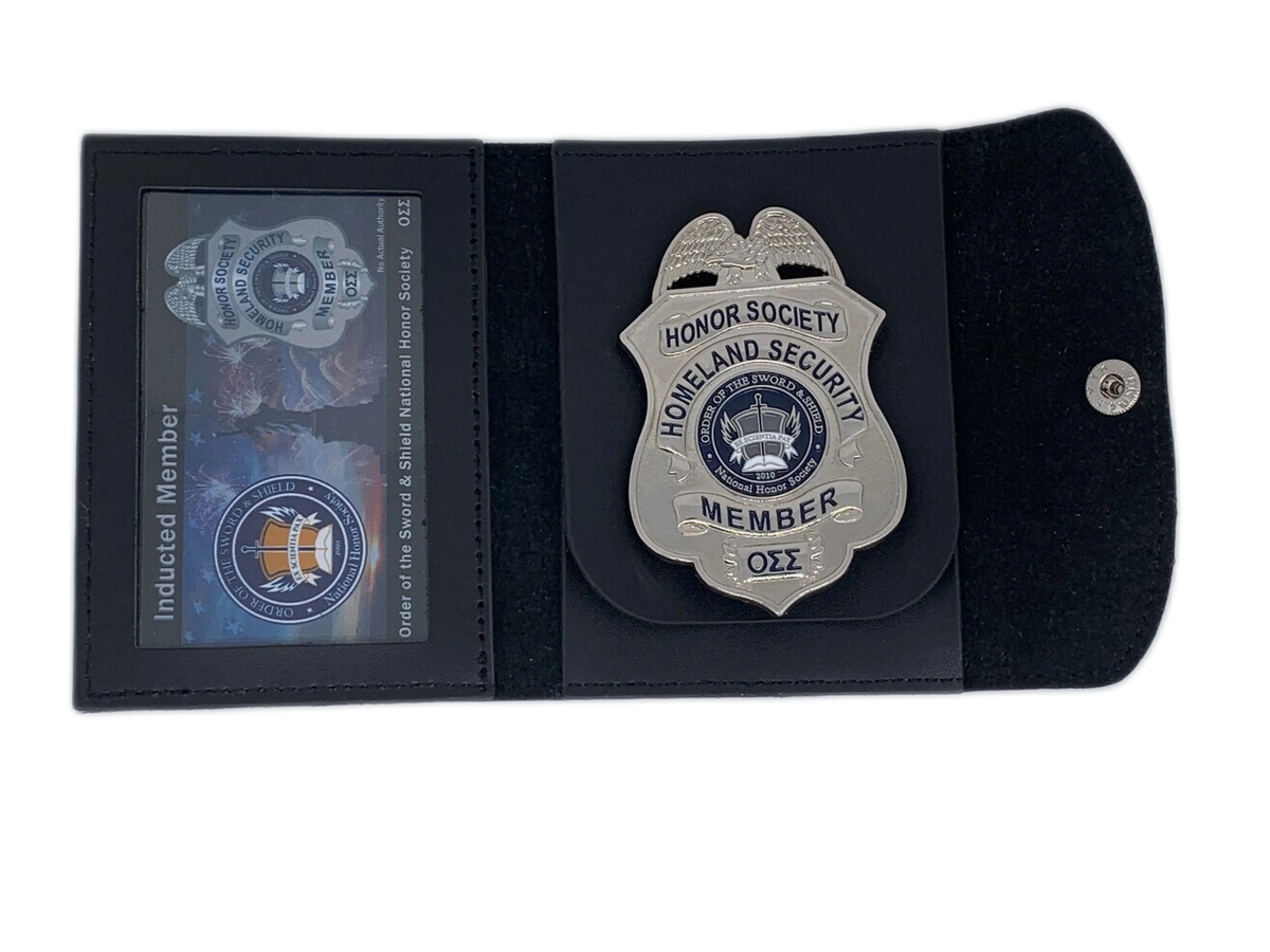 Ceremonial Badge with Engraved Leather Holder and ID Card