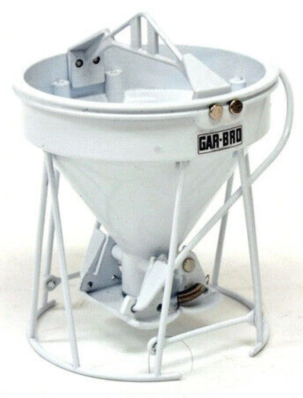 1:50 Gar-Bro "R" Series Lightweight Round-Gate Concrete Bucket - White