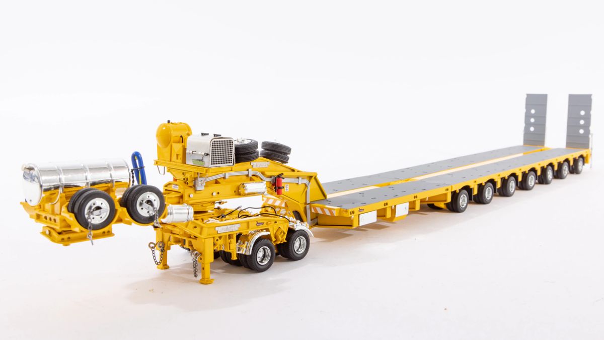 Drake 1/50 7x8 Steerable Trailer & 2x8 Dolly - Chrome Yellow