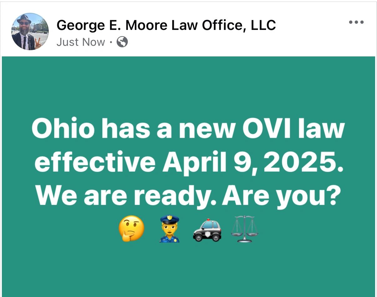 Ohio’s New OVI Law: effective 4-9-2025‼️ ‍♀️