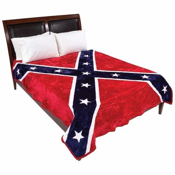 Heavy Plush Confederate Flag Blanket