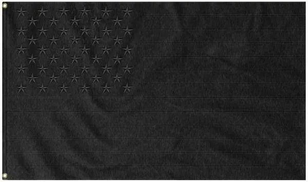 Embroidered American Tactical Blackout Flag
