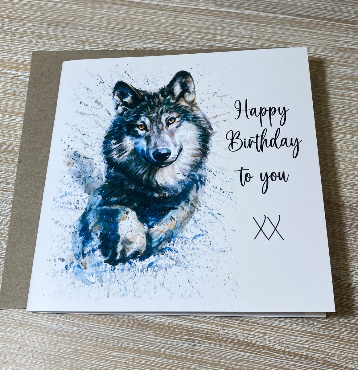 Wolf birthday card