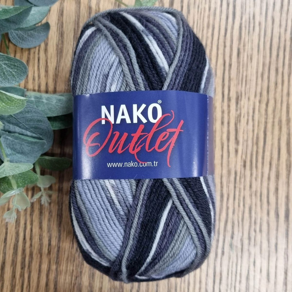 Nako Outlet 75% wool DK 100g, grey, black, white