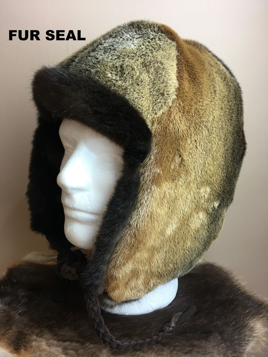 Seal Fur or River Otter Hat Trapper Style Custom