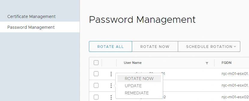 SDDC Manager Password Options