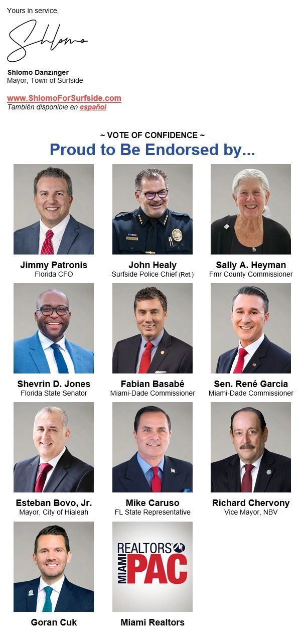 Who is Endorsing Shlomo Danzinger and Why? Let's See..