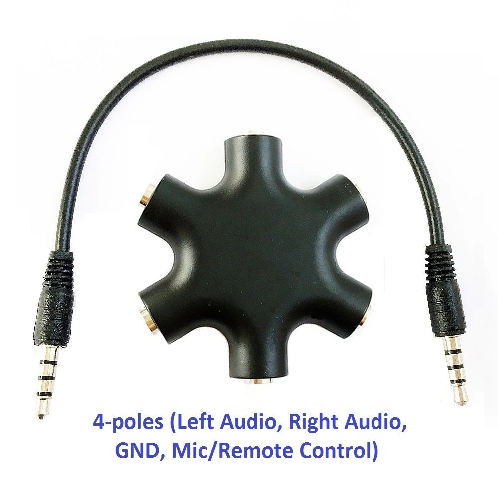KOKKIA 5 Way 6 Port 4-Pole TRRS (Left Audio, Right Audio, GND, MIC ...