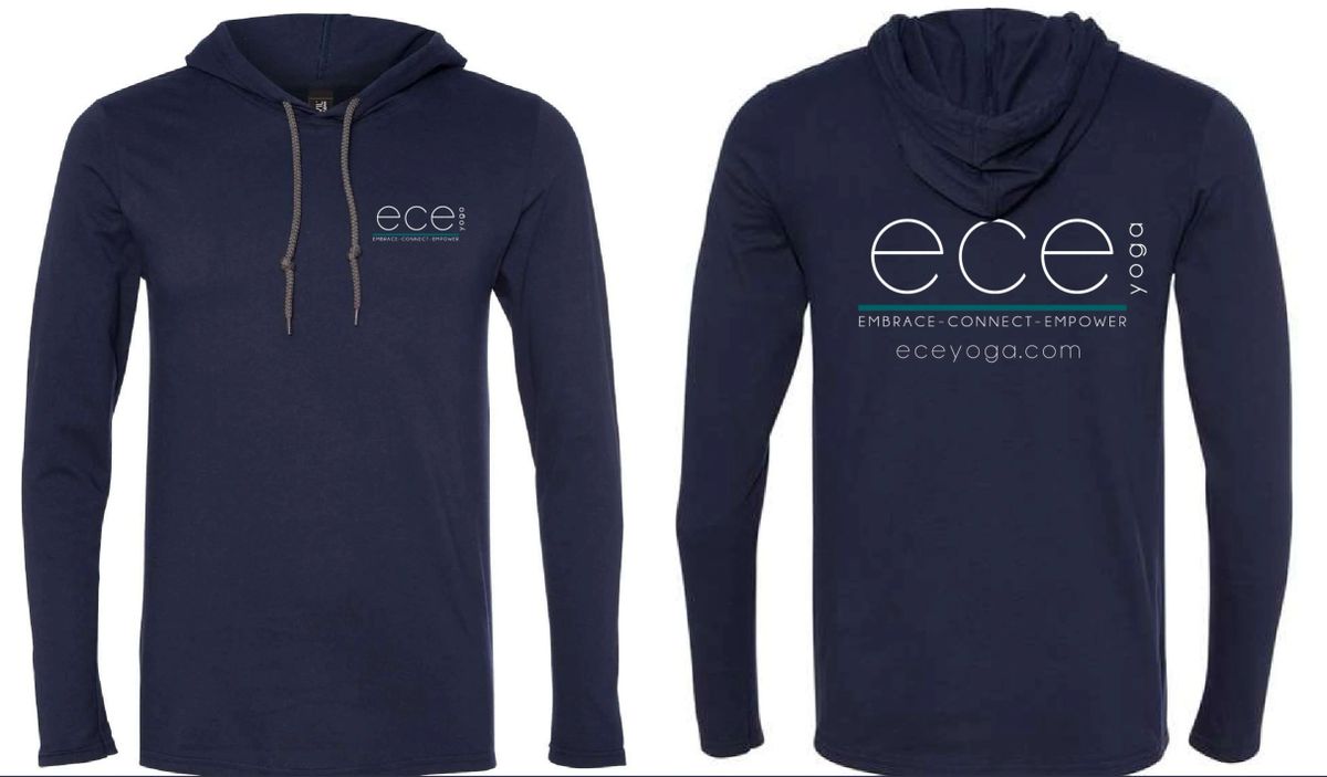 ECE Yoga Long Sleeve Hooded T-shirt (navy)