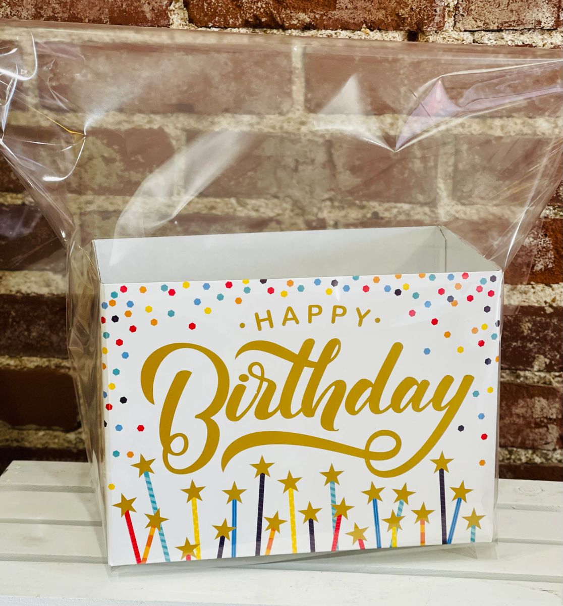 Large Gold Happy Birthday Gift Box
