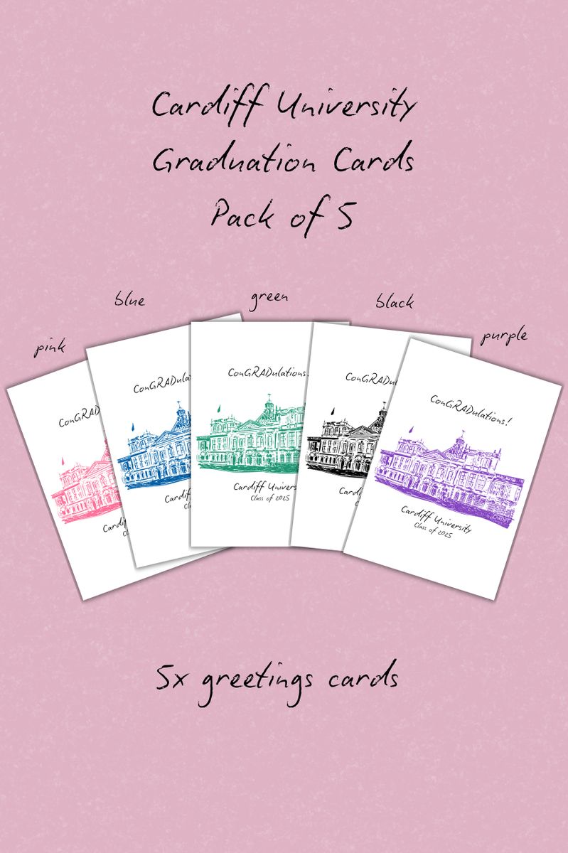 Cardiff - Graduation Greetings Cards (Pack of 5)