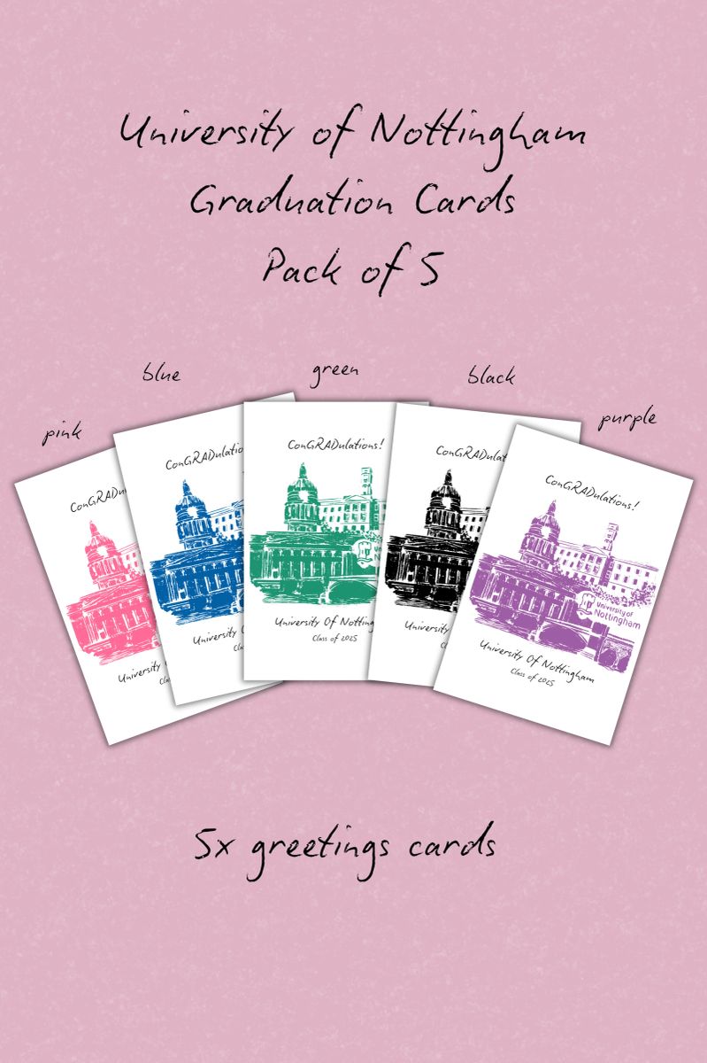 Nottingham - Graduation Greetings Cards (Pack of 5)