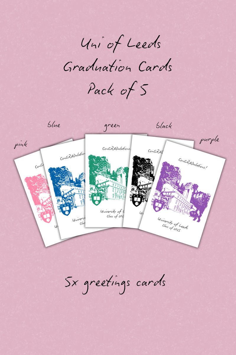 Uni of Leeds - Graduation Greetings Cards (Pack of 5)