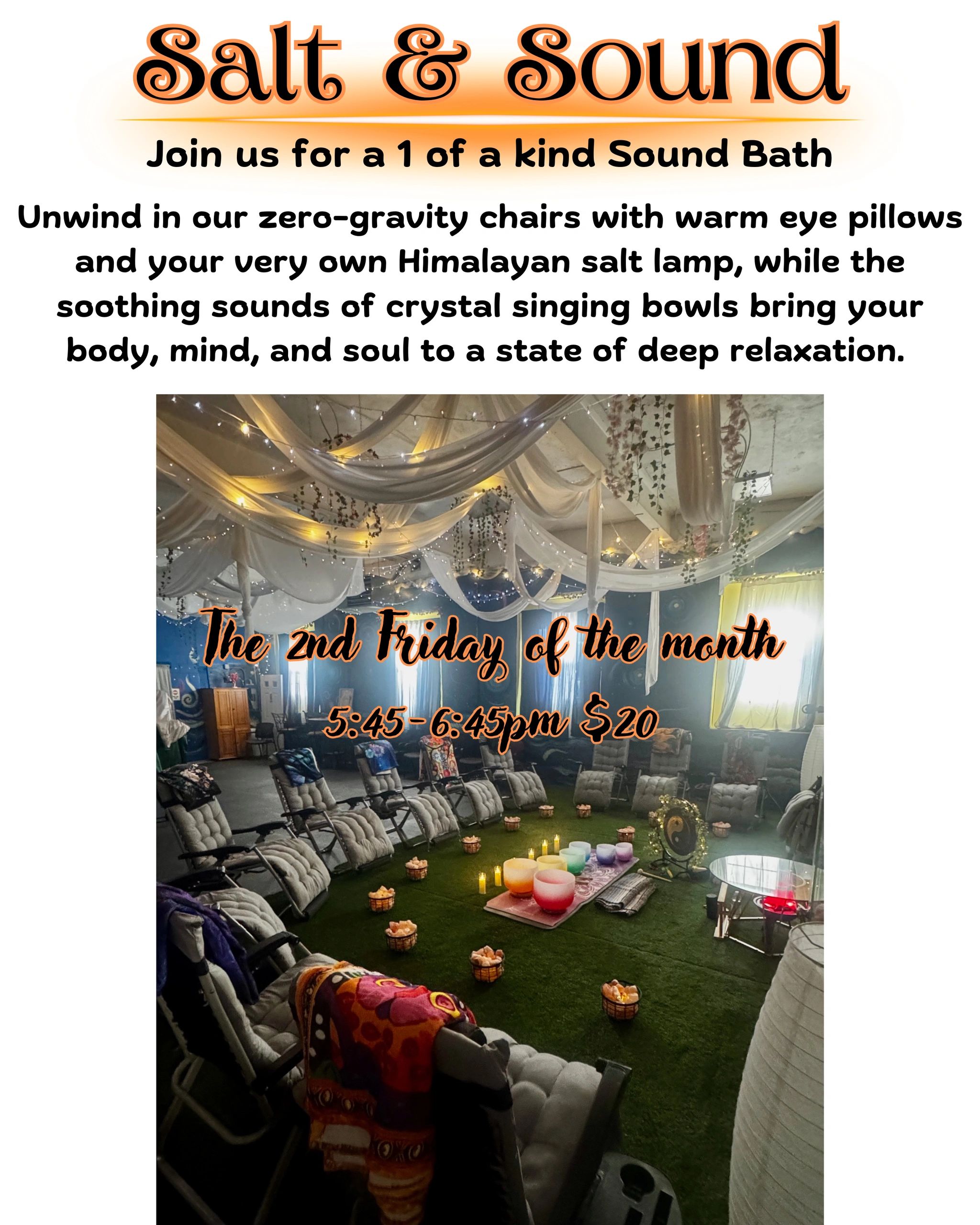 Salt & Sound ~ Crystal Sound Bath with Himalayan salt Lamps