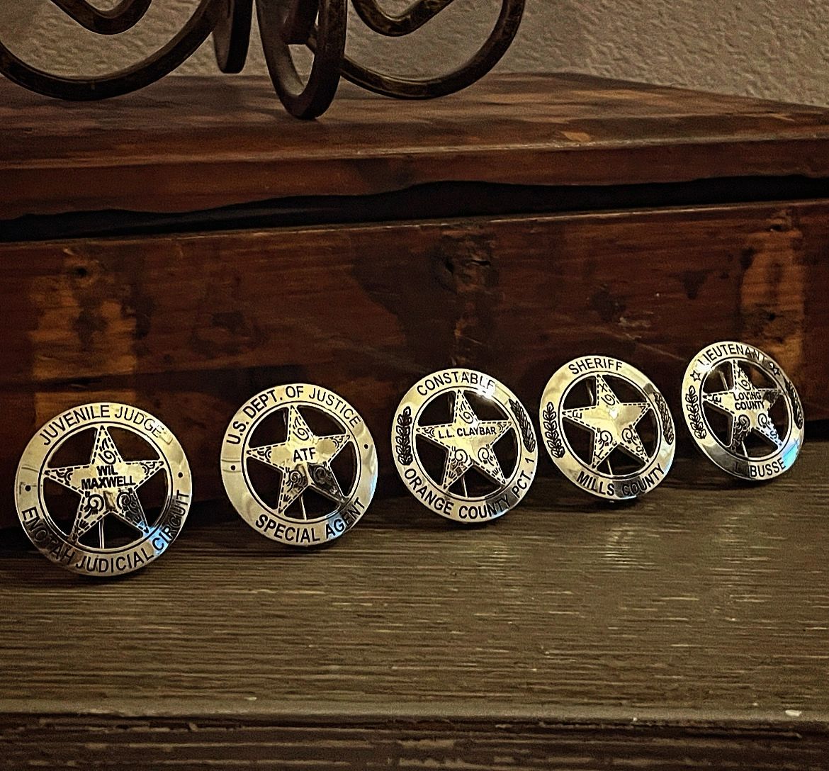 Copeland Engraving - Cinco Peso Badges, Custom Badges