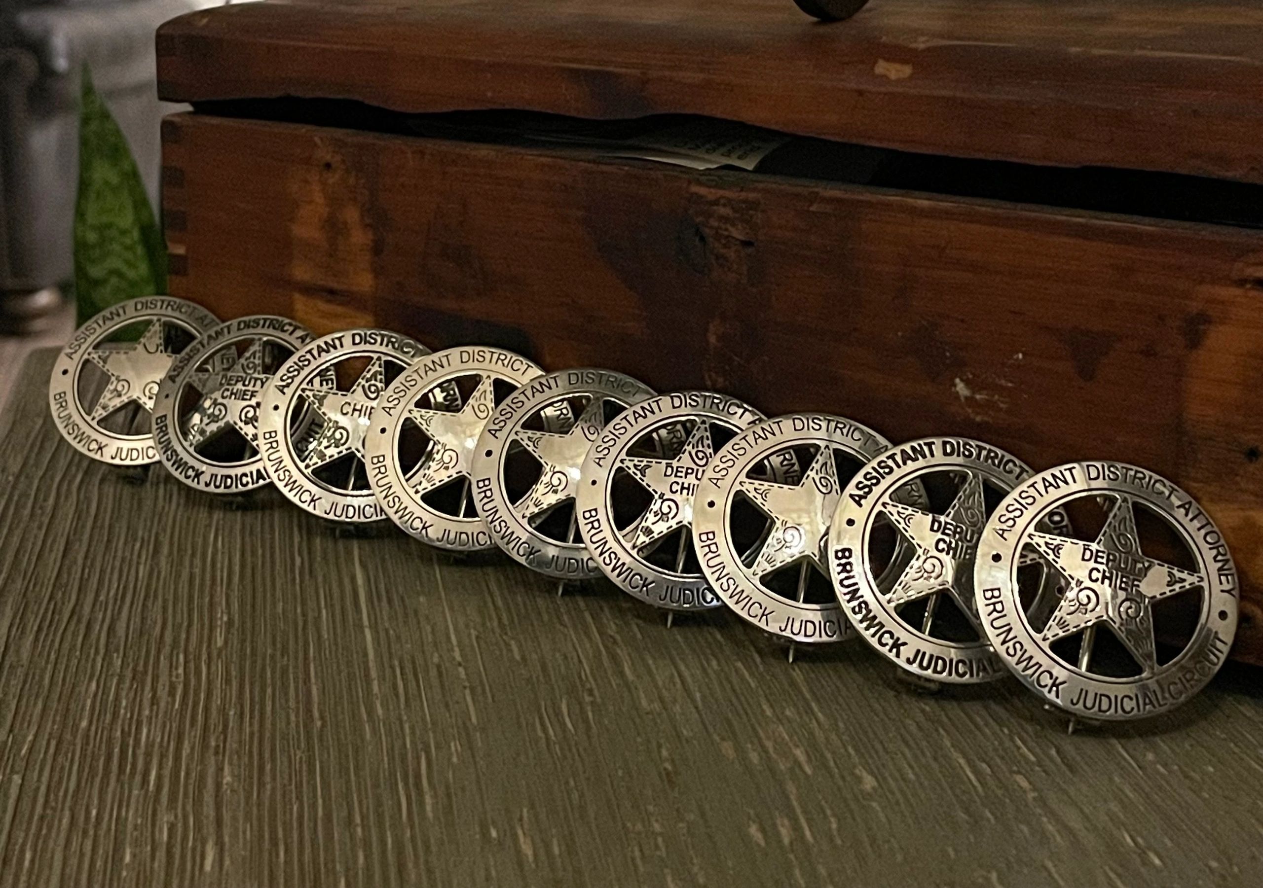 Copeland Engraving - Cinco Peso Badges, Custom Badges