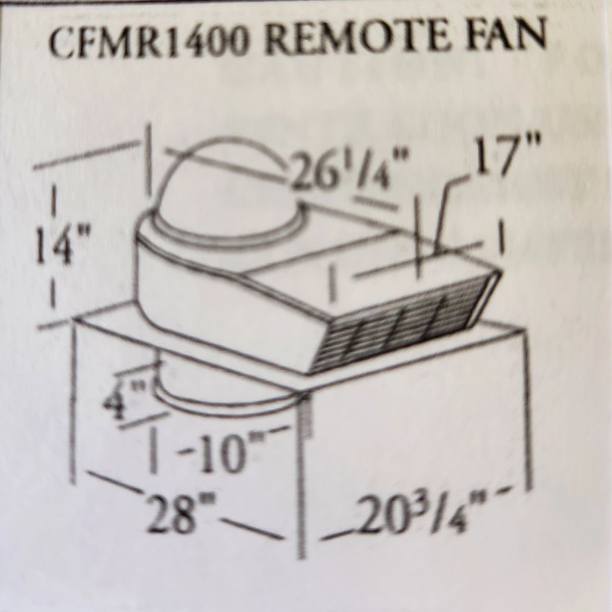 CFMR1400 REMOTE BLOWER