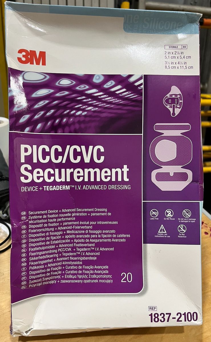 3M PICC/CVC SECUREMENT DEVICE + TEGADERM I.V. ADVANCED DRESSING - BOX ...