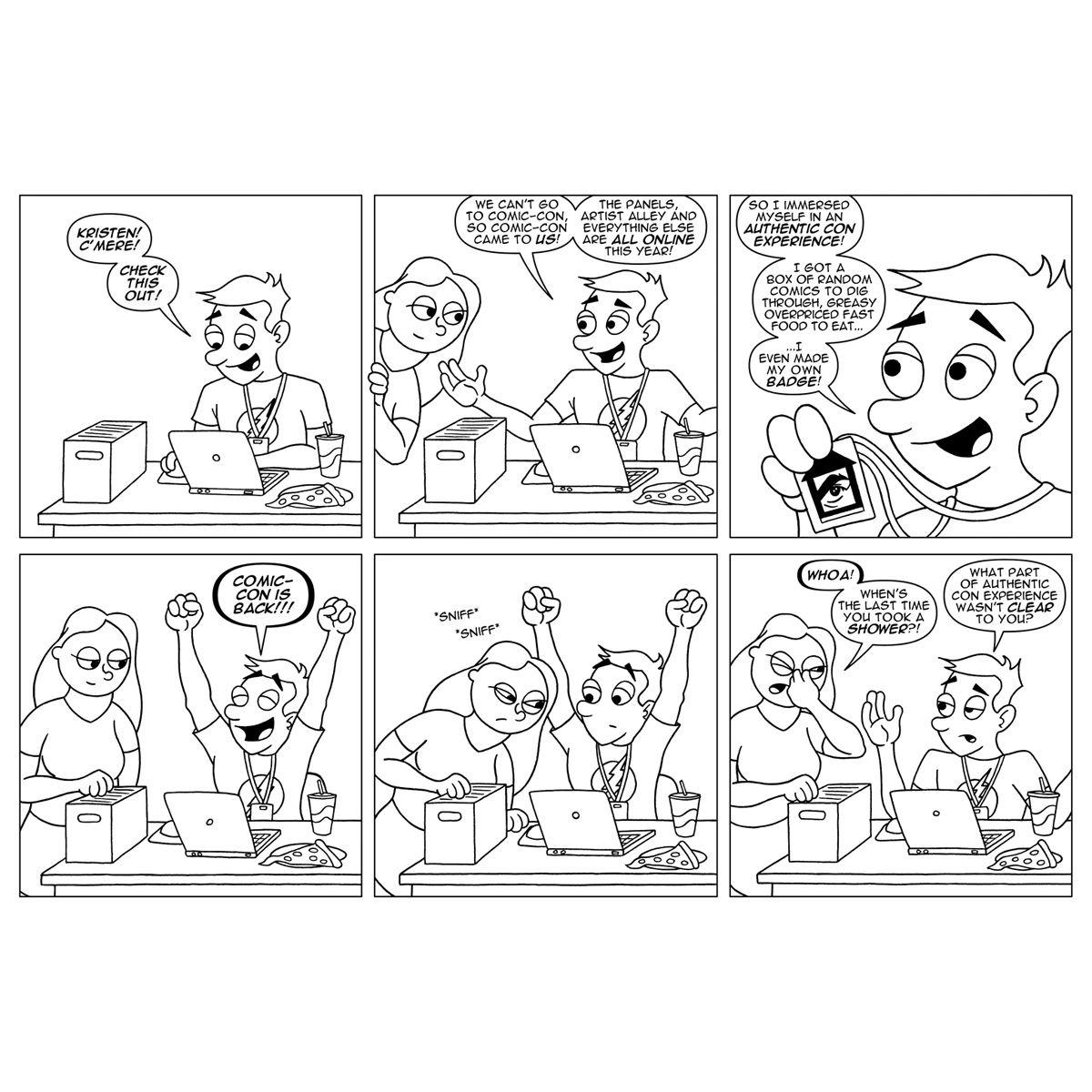 'Virtual Comic-Con Stinks!' Original Collectors Comic Strip