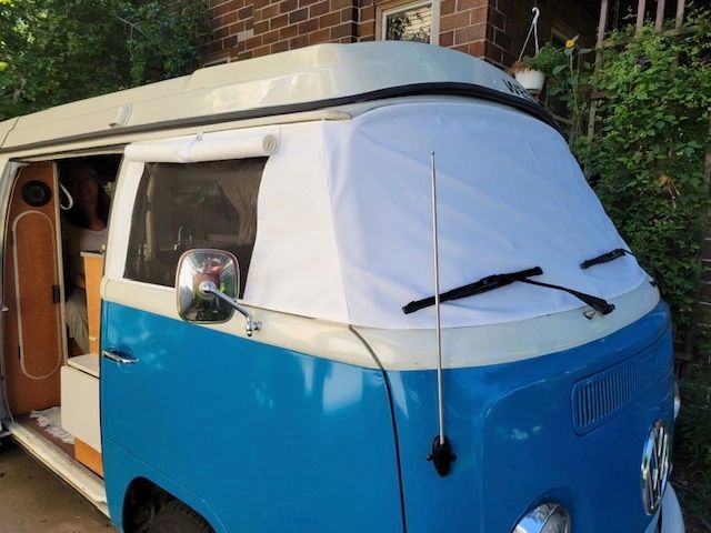 VW Bay Window Bus Sun Block With Side Door Screens 1968-1979