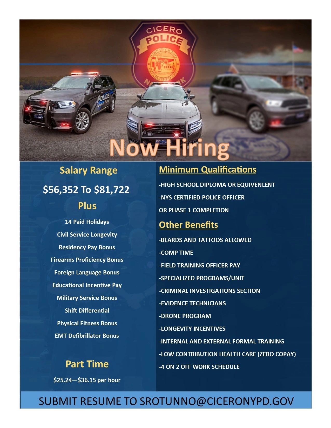 Cicero PD seeking police officer applicants