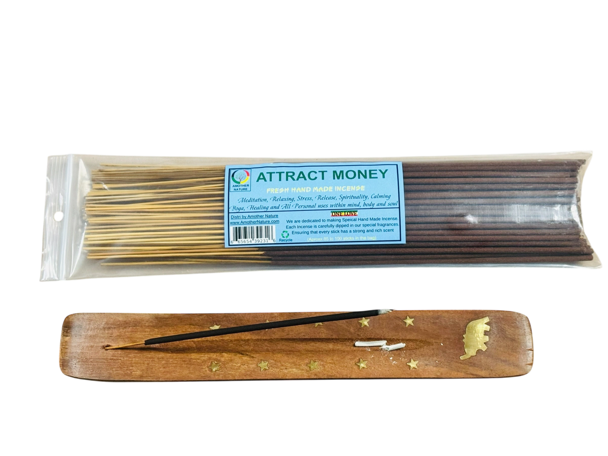 Attract Money Incense -Fresh Hand Made (85-100 Sticks per Pack)- (4 ...