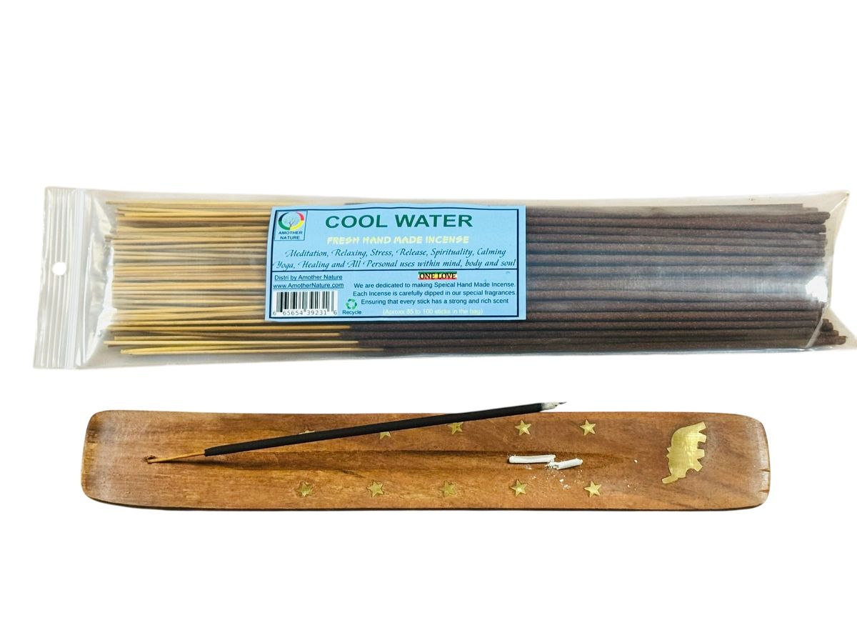 Cool Water Incense -Fresh Hand Made (85-100 Sticks per Pack)- (4 Packs ...
