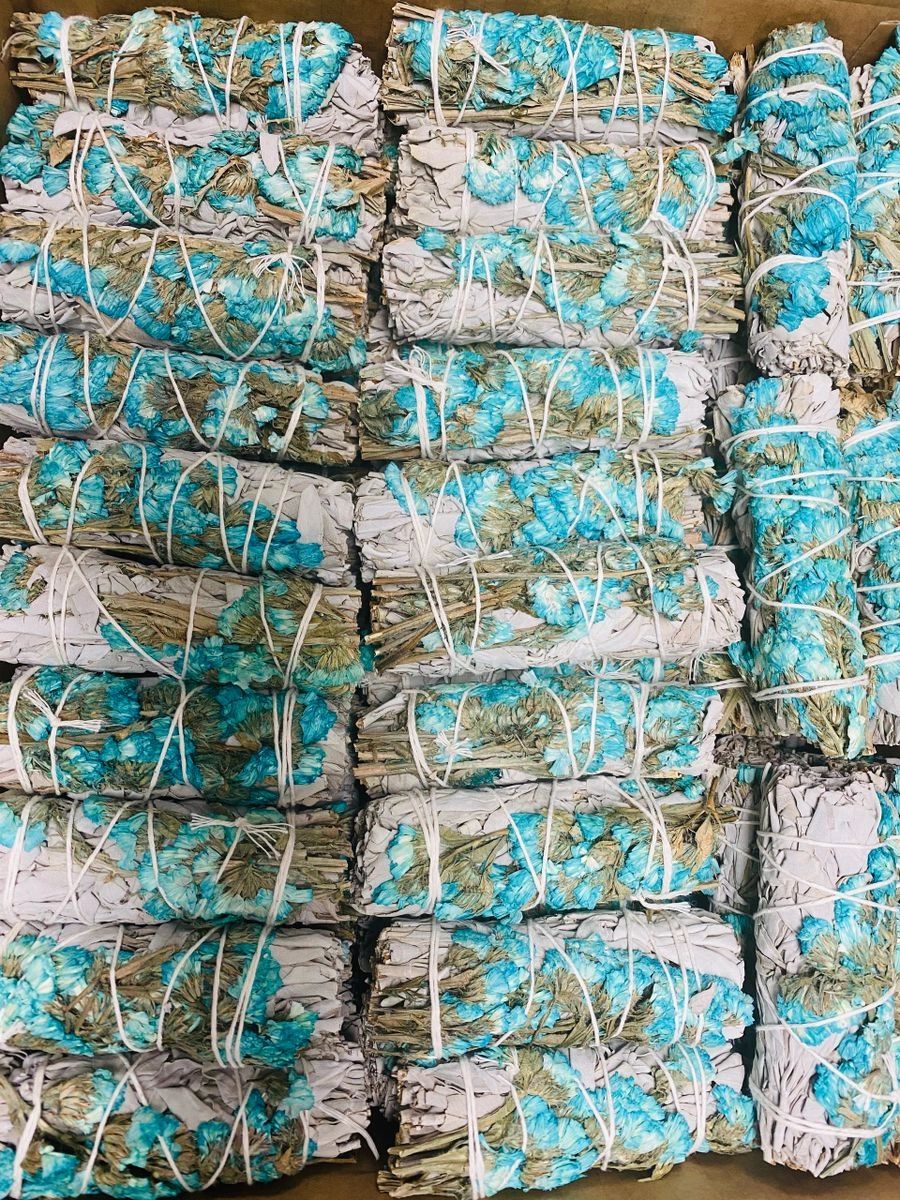 Wholesale Turquoise + White Sage 4 Inch (12 Bundles)