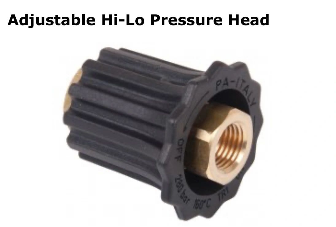 Adjustable hi lo pressure head