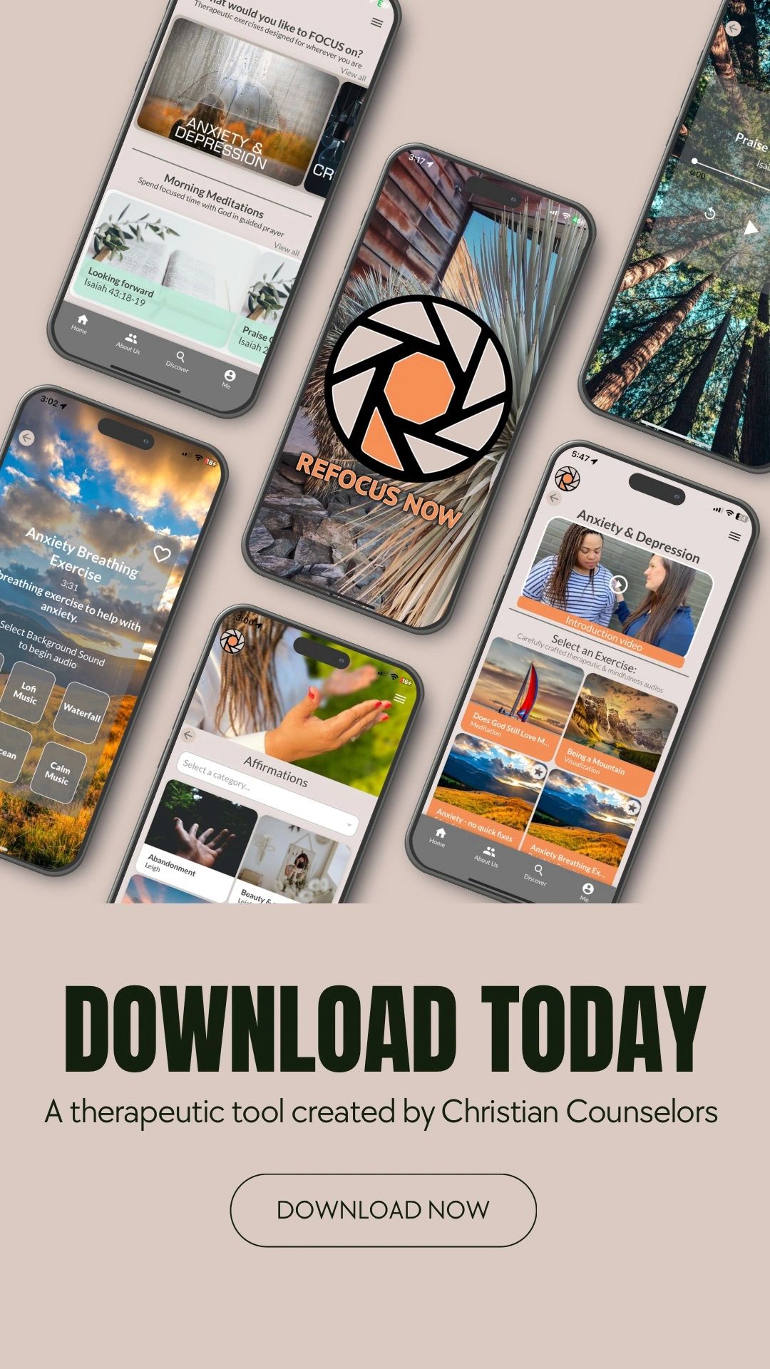 Refocus Now App - Christian Mindfulness, Christian Counseling Tools