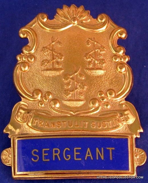 CONNECTICUT POLICE SERGEANT CAP BADGE