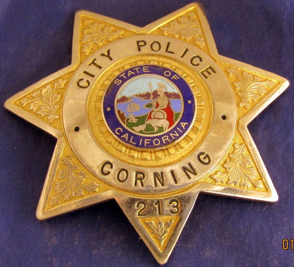 CORNING, CALIFORNIA CITY POLICE OFFICER BADGE