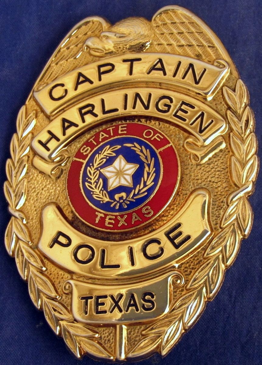 HARLINGEN, TEXAS POLICE CAPTAIN BADGE