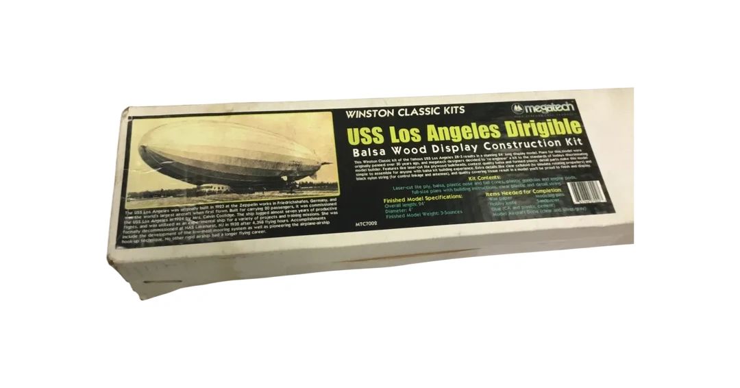 Blimp Zeppelin USS Los Angeles Dirigible balsa. Winston Classic Kit