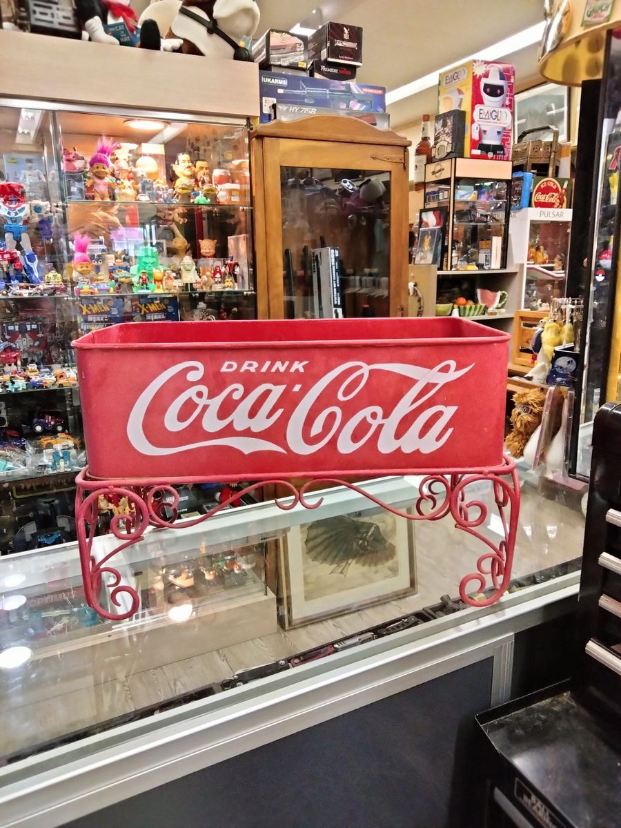 Vtg. Coca Cola Planter With Stand