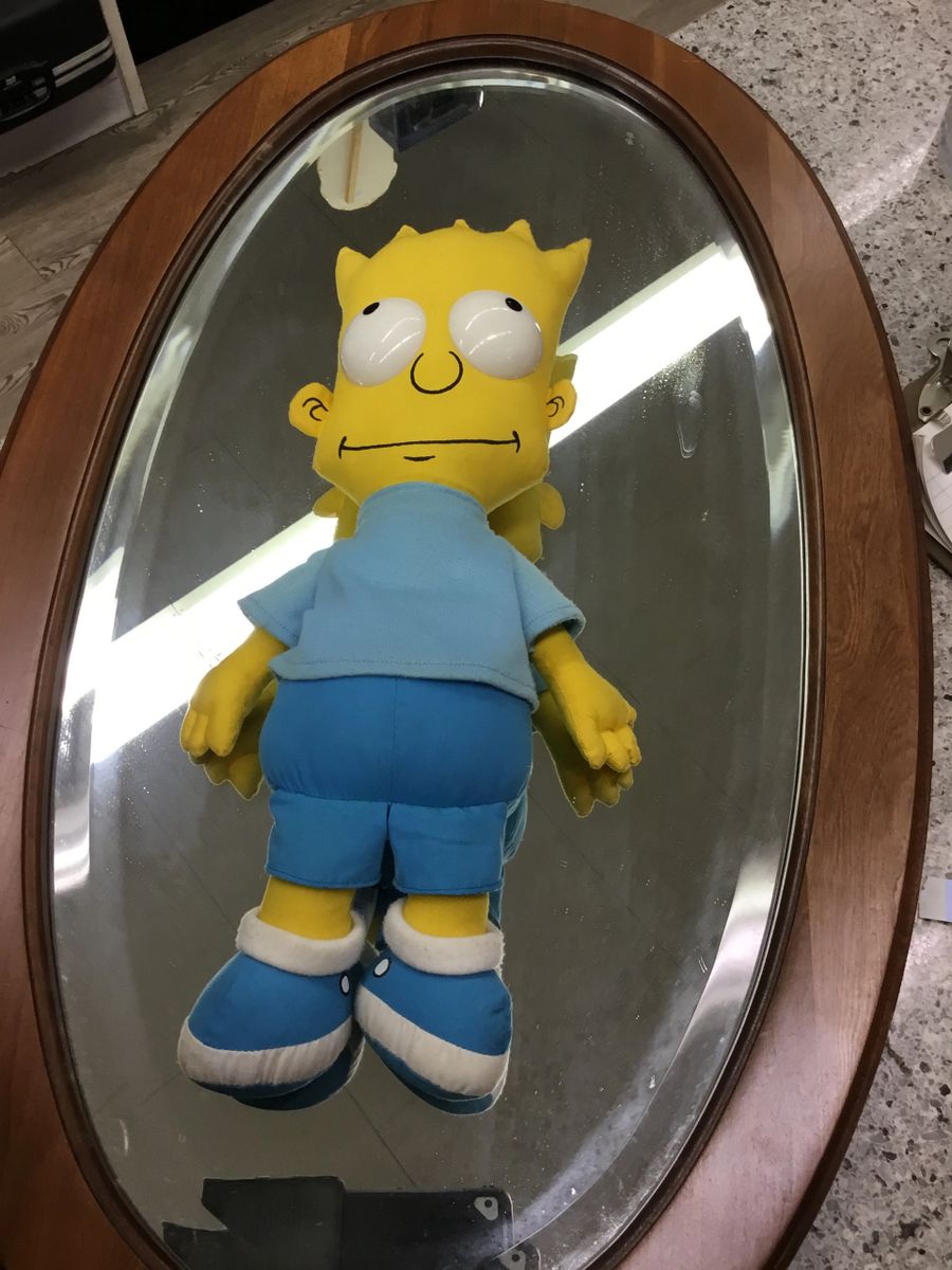 .Bart Simpson doll plush 18” strangled.