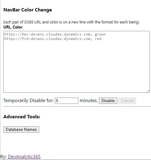 How Change D365 FO navigation bar color in Chrome