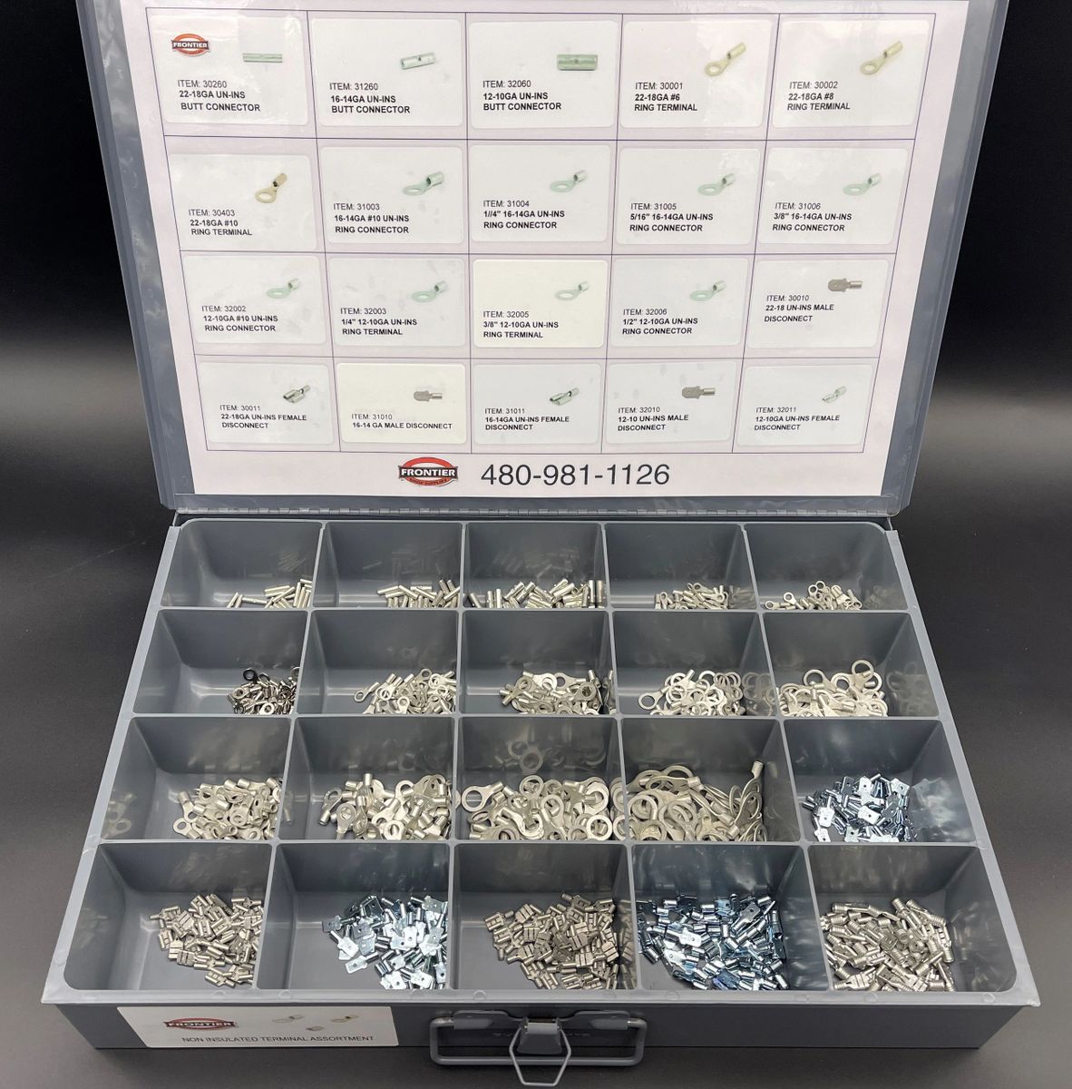 ASST Non Insulated electrical terminal assortment 1150 pc