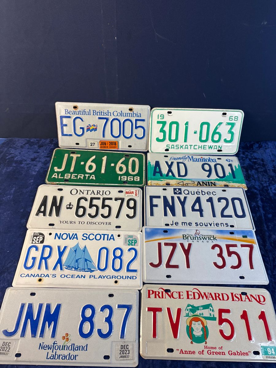 All 10 Canadian License Plates
