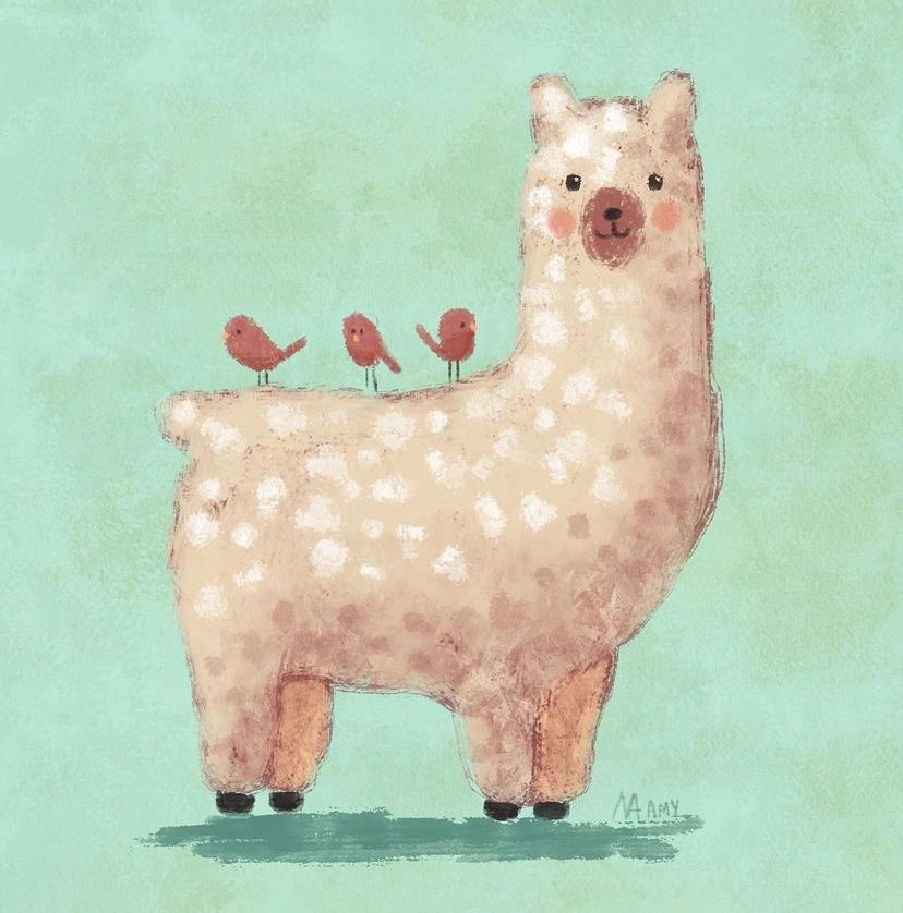 Alpaca Character Illustration in Procreate