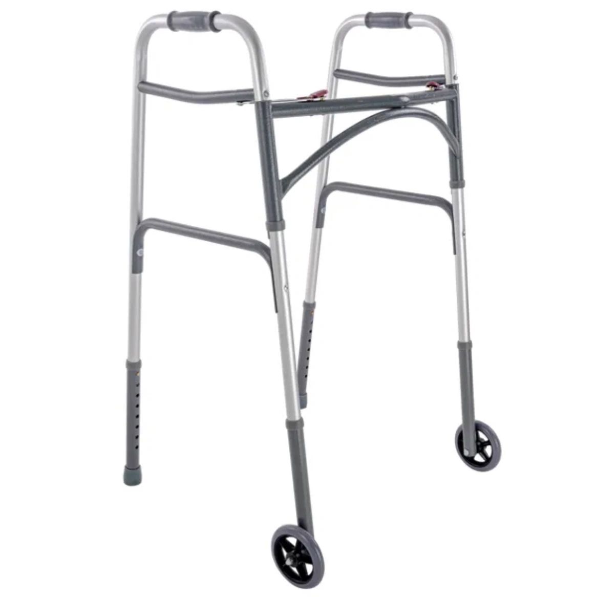 Bariatric Dual Release Folding Walker with Wheels