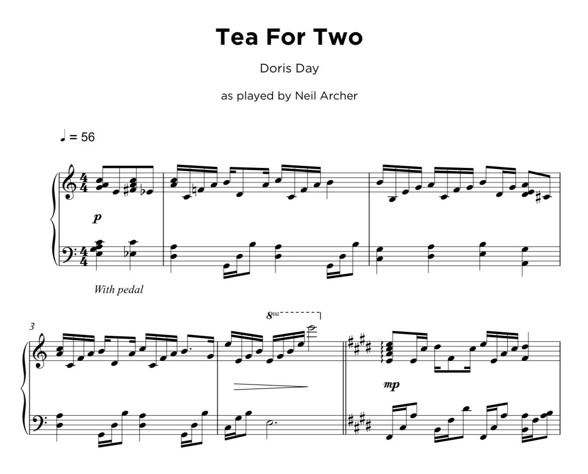 Tea For Two - Doris Day - Sheet Music (3 Pages)