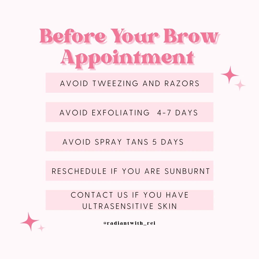 Before your Brow Appointment