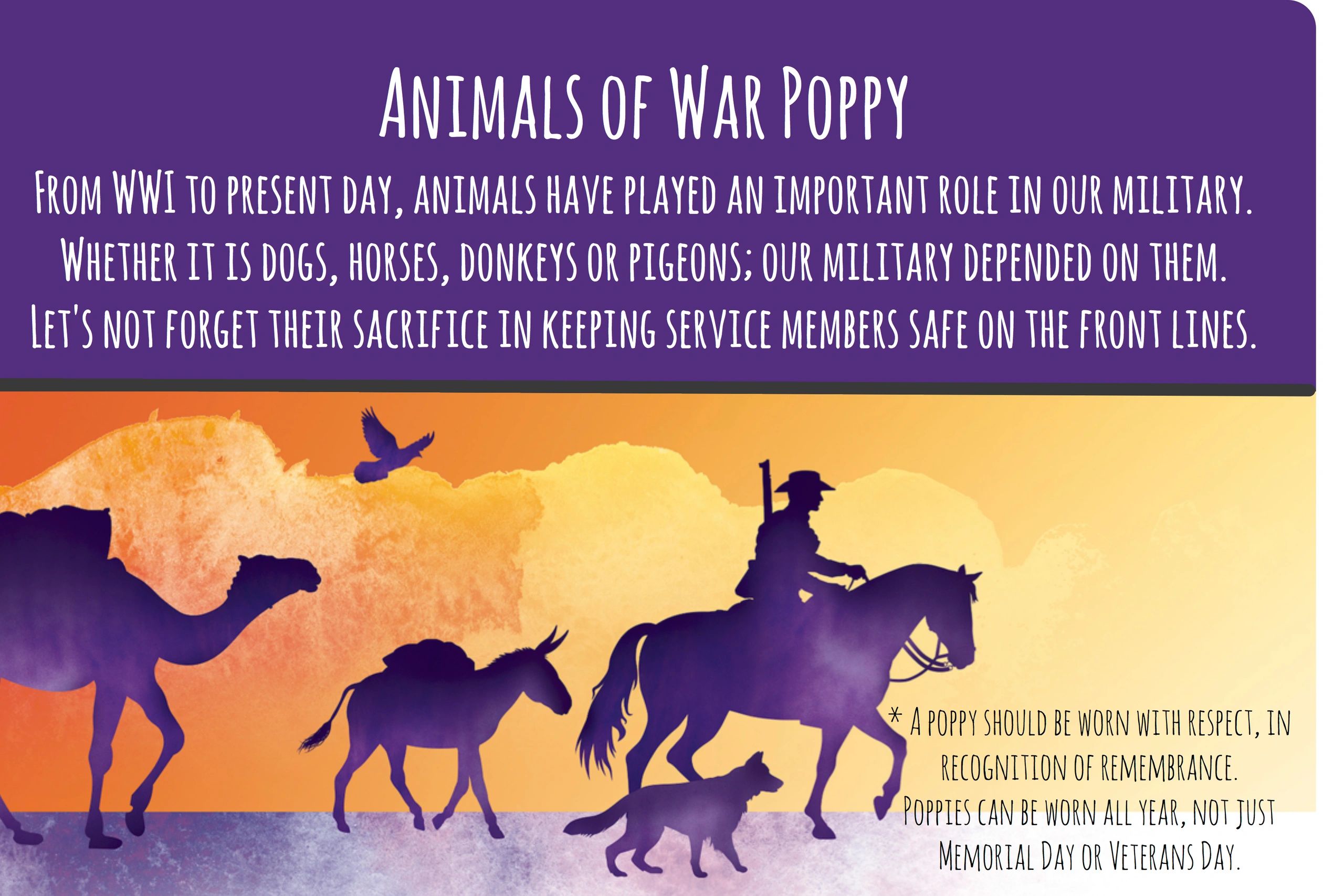 Paper Stickers, Labels & Tags Animals of war purple poppy stickers ...