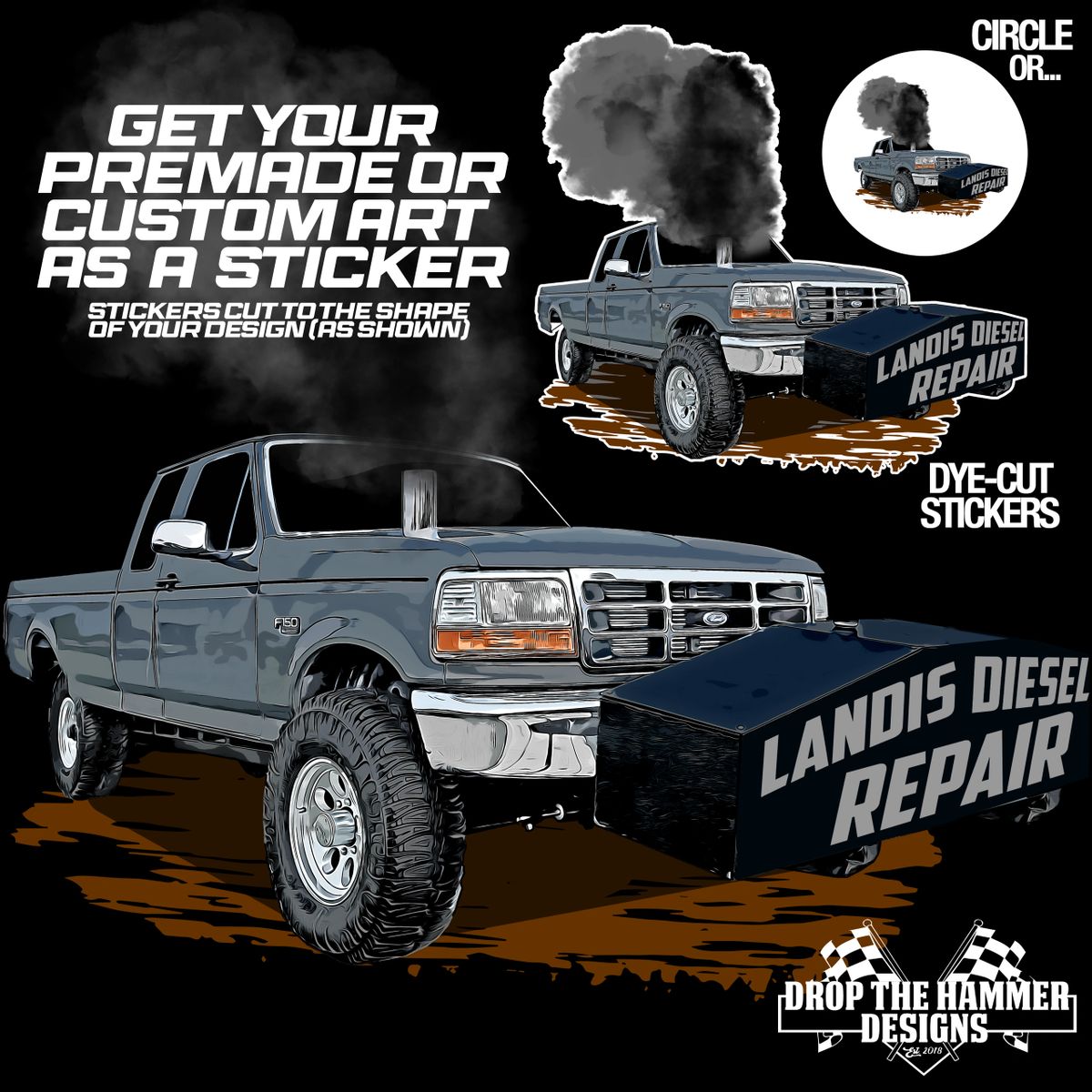 Custom Truck Stickers (Pack of 100)