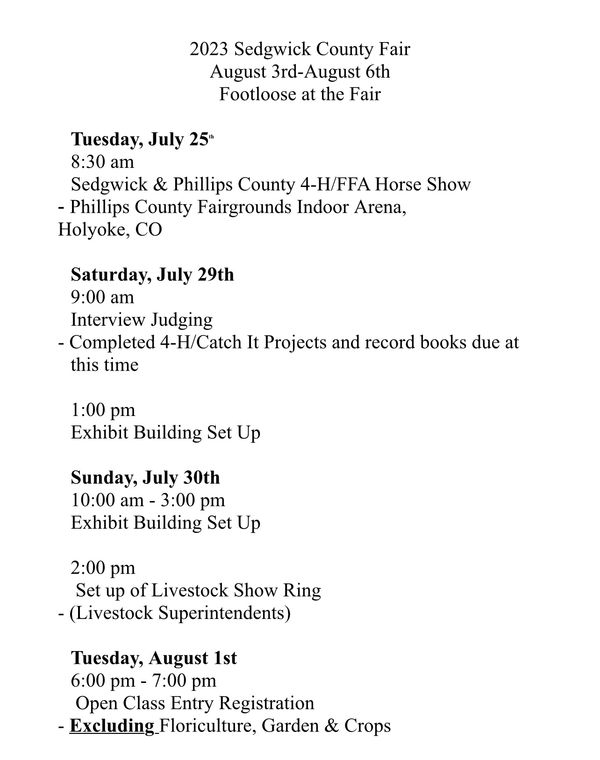 Calendar | County Fair