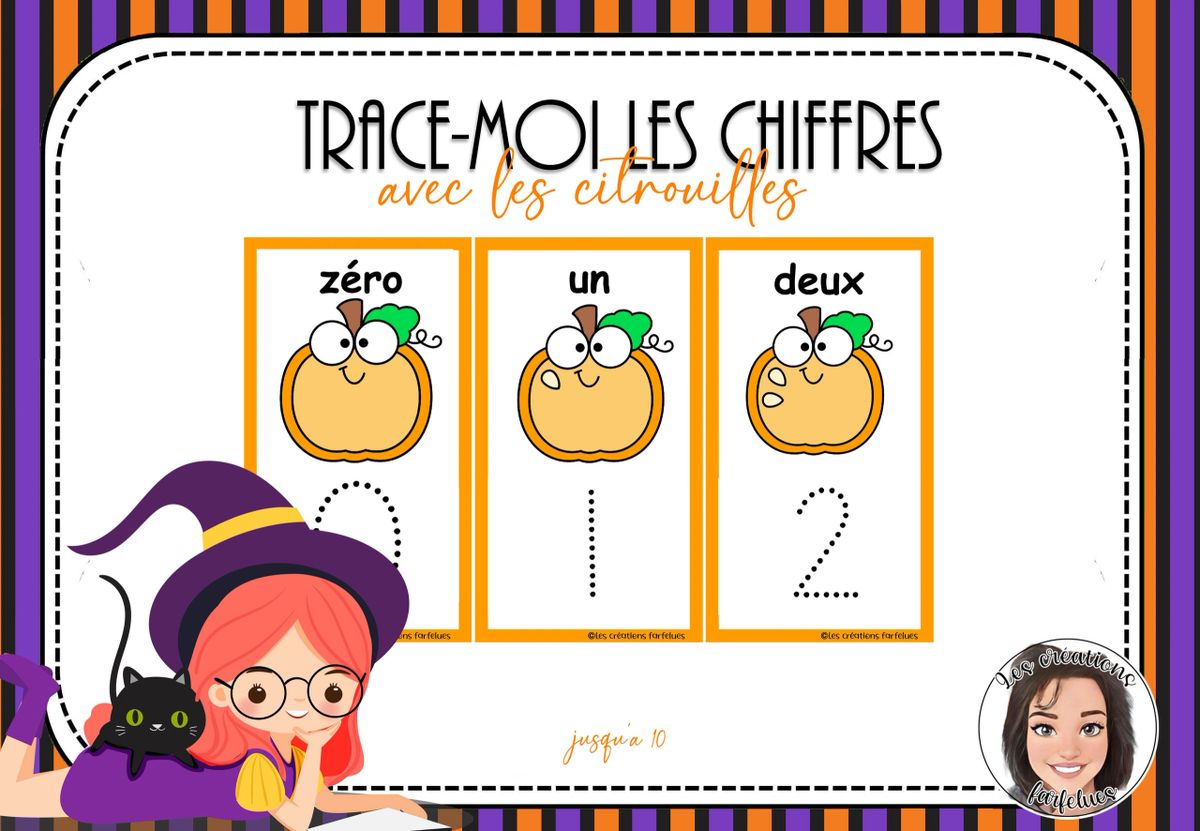 Trace-moi les chiffres avec les citrouilles