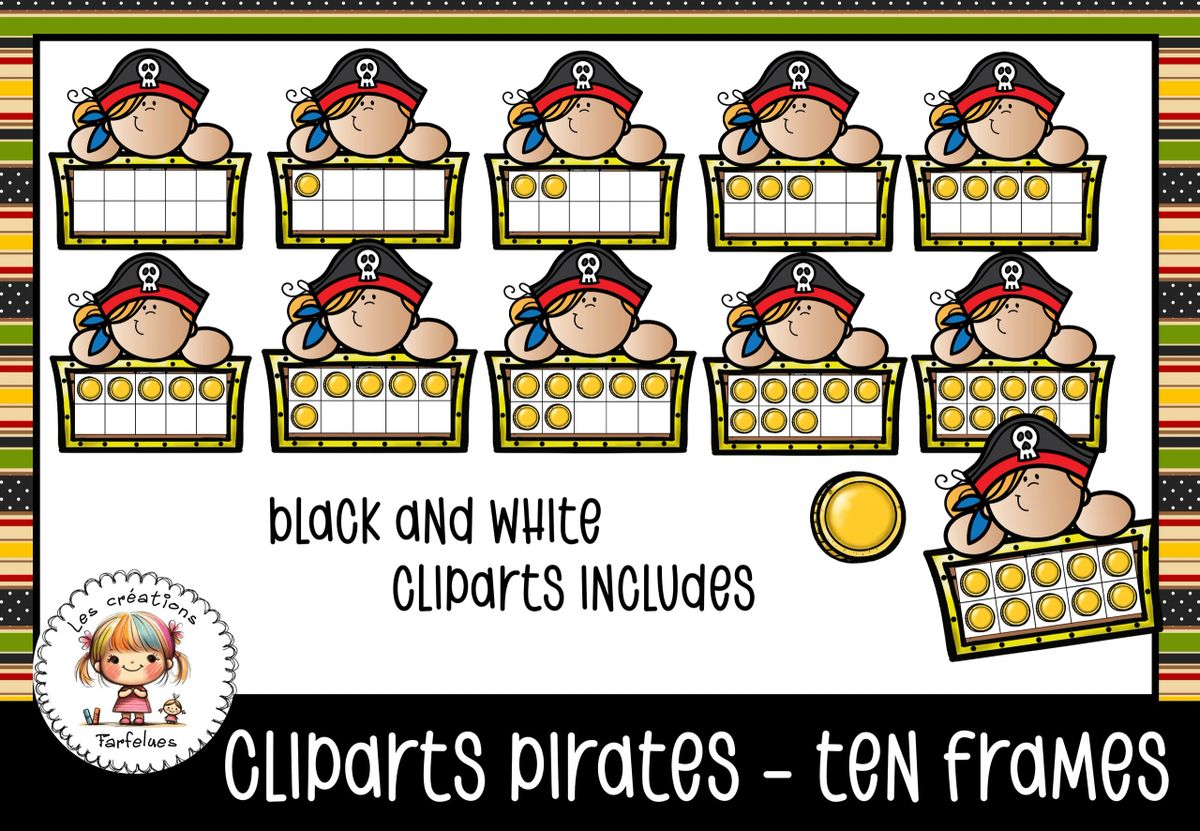 Clipart Pirates - ten frames
