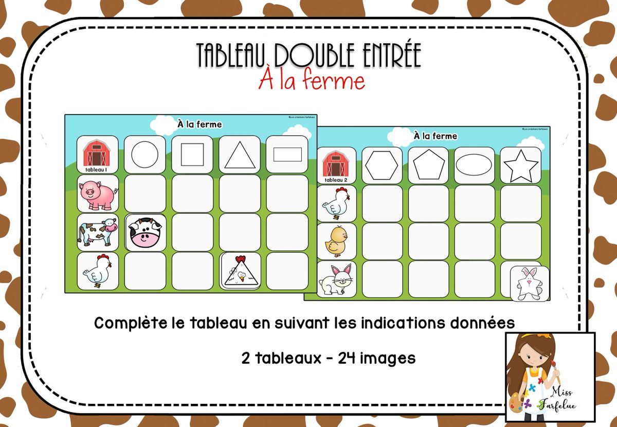 Tableau double entree - la ferme